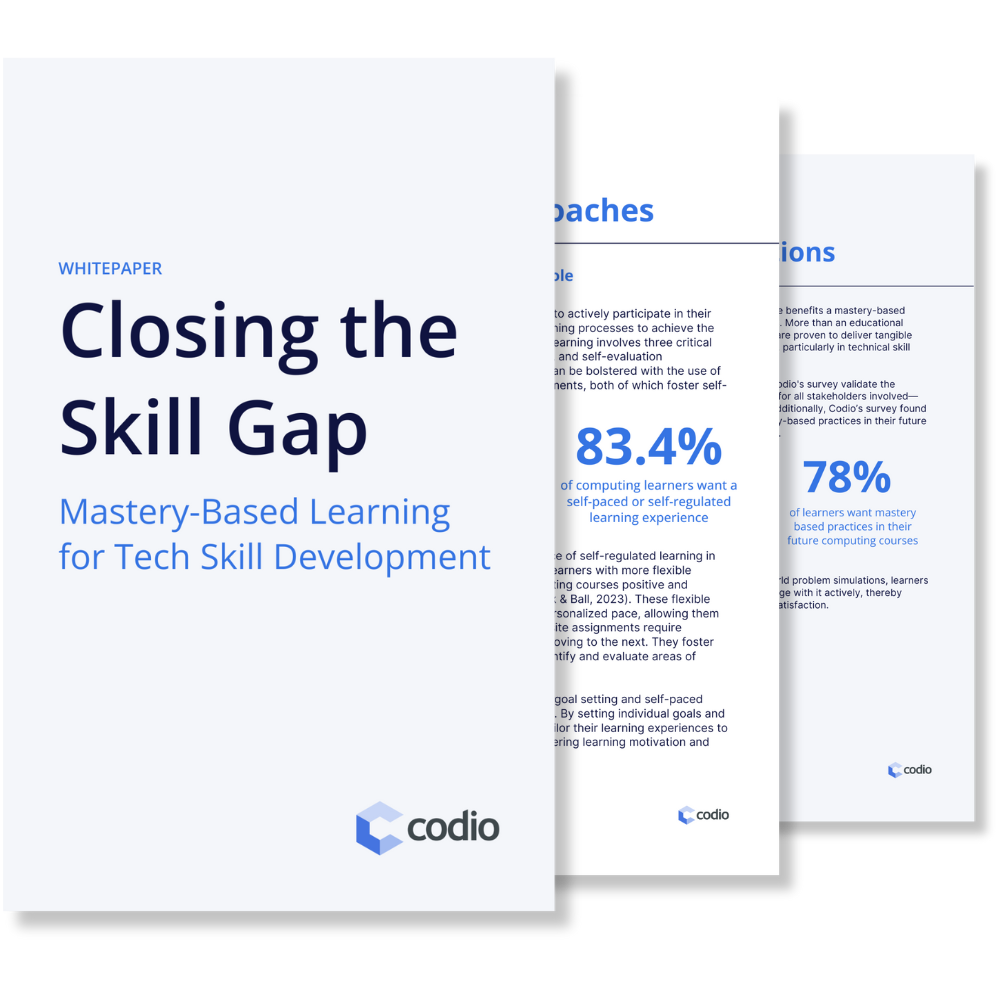 Closing the Tech Skill Gap with Mastery-Based Learning | Codio Closing the Tech Skill Gap with Mastery-Based Learning | Codio
